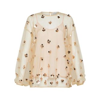 Forte_Forte Bluse mit kleinen Sternen - - Blouses & Shirts - Damen - Mehrfarbig - M