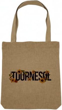 Fabulous Sac Shopping Tote Bag Aspect Lin - Tournesol Fleurs Minimaliste Chic Jardin Amour - Sac de Courses Toile Epaisse 360g Beige Naturel Cabas Port&eacute; Epaule