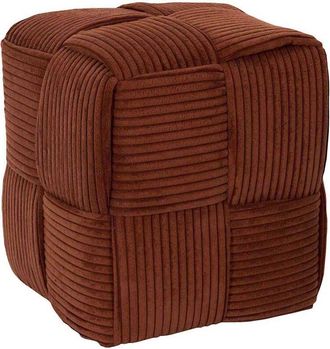 The Home Deco Factory Pouf Cotele Tresse Scott Terracotta
