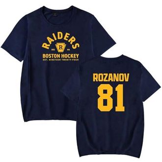 Generic Heated Rivalry Rozanov 81 Merch T-shirt unisexe d&eacute;contract&eacute; col rond &agrave; manches courtes, bleu marine, XXL