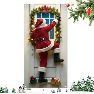 Generico Weihnachtsdekoration f&uuml;r T&uuml;ren - Functional Portable Elegant, Weihnachtshintergrund, Weihnachtsmann in 2D, Banner mit Weihnachtsmann B&auml;der | Multipurp