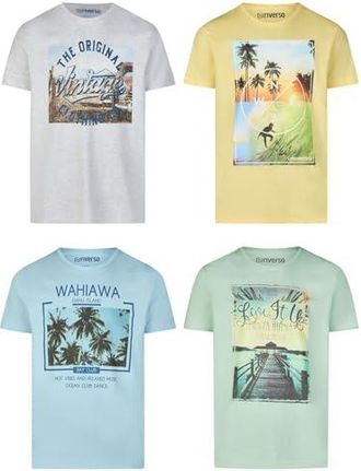 Riverso RIVLukas Lot de 4 T-Shirt &agrave; Manches Courtes pour Homme Imprim&eacute; Animal S &agrave; 5XL - Multicolore - Medium