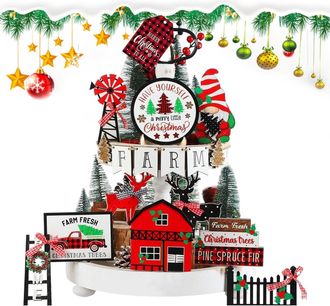 Generic Tischdekoration f&uuml;r Weihnachten, abgestufte Weihnachtsdekoration, 17 Tischaufs&auml;tze f&uuml;r Weihnachtsbaum, Tischdekoration f&uuml;r Weihnachtsbaum, Tischdekora