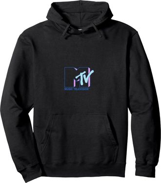 Giesswein Logo Musik Fernseher Pastell Pink und Blau Pullover Hoodie