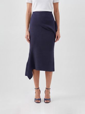 Issey Miyake Jupe crayon midi en cr&ecirc;pe &agrave; ourlet asym&eacute;trique