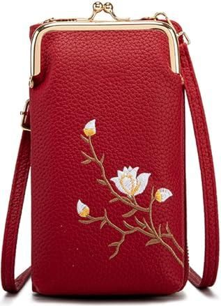 Generic Portefeuille à bandoulière pour femme avec support de téléphone portable, sac à main pour téléphone avec bandoulière, sac à main léger pour voyage et 