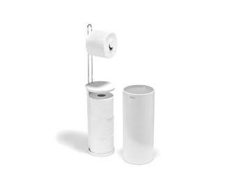 Joseph Joseph EasyStore Toilettenpapierhalter stehend, mit verstecktem Fach, f&uuml;r 3 Ersatzrollen, Weib