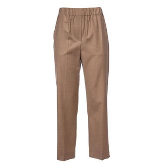 Max Mara Comfort Flannel Wollhose - - Trousers - Damen - Braun - L