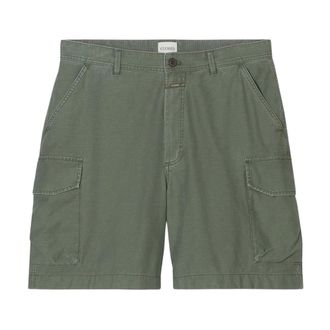 Closed Homme, Shorts, Vert, Taille: W32 Shorts cargo Bermuda avec poches latérales et arrière
