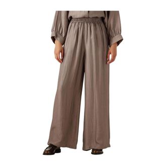 Knit-ted Weite Taupe Hose f&uuml;r Herbst - - Trousers - Damen - Grau - L