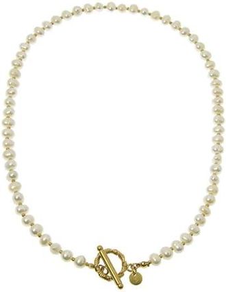 Les Cleias Collier fantaisie acier inoxydable Hamlet, perles deau douce