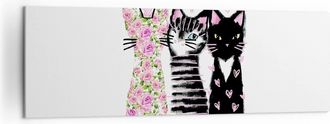 Arttor Panorama Bilder auf Leinwand 160x50cm Leinwandbild Katzen Blumen Tiere Gro&szlig; XXL Wanddeko Bild Schlafzimmer K&uuml;che Wandbilder Dekoration Wohnzimmer Wall
