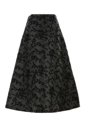 Alberta Ferretti Beaded Polyester-Silk Skirt - Gray