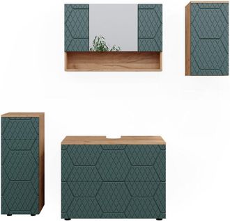 Vicco Ensemble de meubles de salle de bain Irma, Vert, 4 pi&egrave;ces