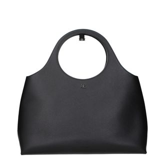Courr&egrave;ges Leather Shoulder Bag - Black