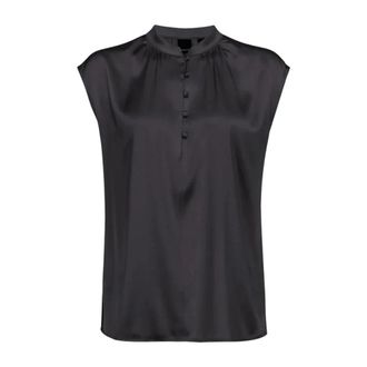 Pinko Satinbluse Brugherio Stil - - Blouses & Shirts - Damen - Schwarzk - S