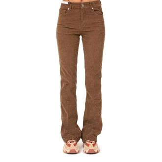 Pantaloni Torino Braune Samthose mit Seitentaschen - - Trousers - Damen - Braun - W27