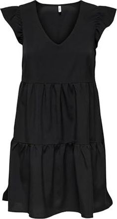 Only Onlnova Life Vis S/S Thia Dress Solid, Noir, XL Femmes