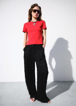 Mango T-shirt coton manches courtes rouge - Femme - XS - MANGO