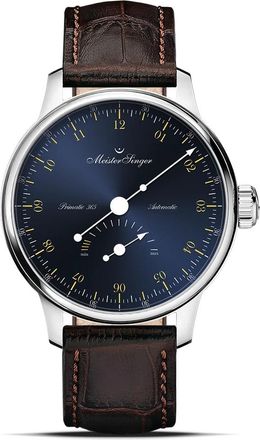 MeisterSinger Primatic 365 Sonnenschliff Stahlblau mit Gold Herrenuhr PR365917G