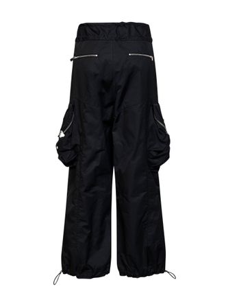 The Attico Womens Cargo Trousers Black Gabardine Cotton