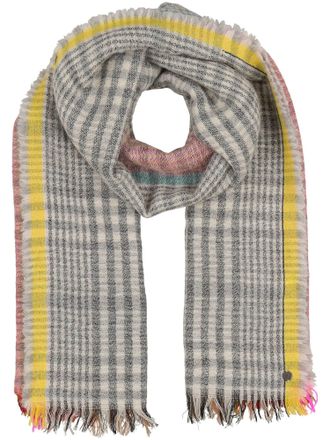 Fraas Wollstola kariert mit farbigen Highlights - 60 x 180 cm - leichter Schal für Damen