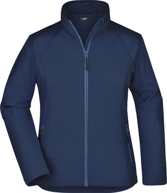 James & Nicholson Damen Softshell Jacke - Modische und sportliche Jacke aus elastischem Softshell | Farbe: navy | Gr&ouml;sse: XL