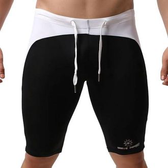 Generic HUIWDP Maillot de bain moulant pour homme S&eacute;chage rapide Piscine Maillot de bain dentra&icirc;nement pour homme Pantalon de surf Jammer Beachwear, Noir, L