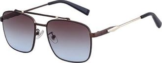 Generic Lunettes de soleil à double faisceau pour homme et femme - Monture en métal - Protection UV légère, C3., Taille unique