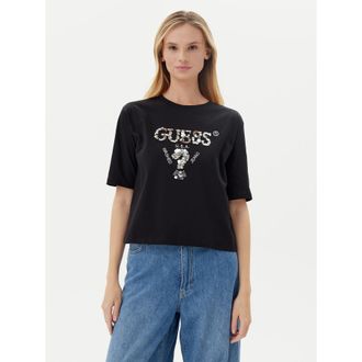 Guess T-Shirt V4YI06 I3Z14 Schwarz Relaxed Fit