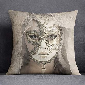 Bonamaison Le Jardin du Lin Kissenhüllen, Cotton, Mehrfarbig, 45x45