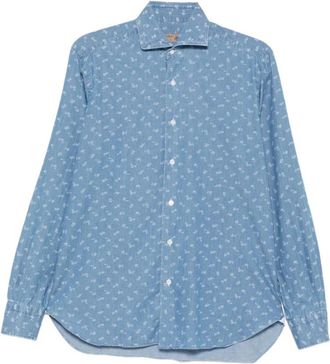 Barba Homme, Chemises, Bleu, Taille: 3XL Chemise &agrave; manches longues &agrave; imprim&eacute; floral