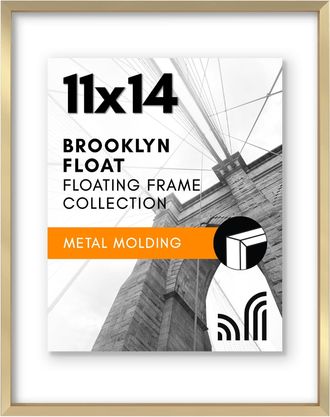 Americanflat Schwebender Aluminium-Bilderrahmen, 27,9 x 35,6 cm, goldfarben, Verwendung als 28,9 x 35,6 cm gro&szlig;er Bilderrahmen oder 20,3 x 25,4 cm gro&szlig;er schwebend