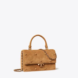 Tory Burch Bunny Knot Mini Bag aus Wildleder mit Tragegriff