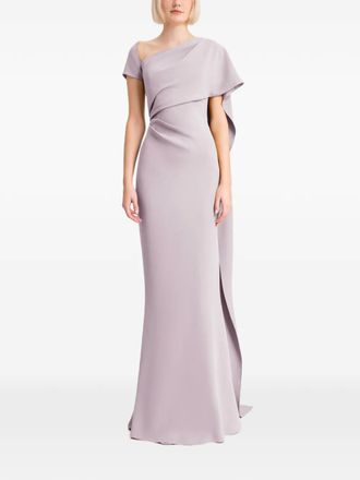 Gemy Maalouf robe longue &agrave; encolure asym&eacute;trique - Violet