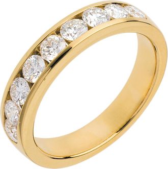 Edenly Trauring zur Hälfte mit Diamanten besetzt in Gelbgold - Kanalfassung - 1 Karat - 9 Diamanten