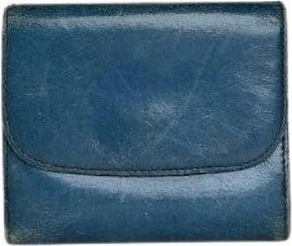 Miu Miu Portefeuille compact pr&eacute;-poss&eacute;d&eacute; - Femme - Pre-owned - Bleu - Taille: ONE Size