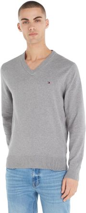 Tommy Hilfiger 1985 V NECK SWEATER Pullover Herren, Grau (Medium Grey Heather), XXL
