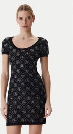Guess Strickkleid W6RK92 Z3JD2 Schwarz Regular Fit
