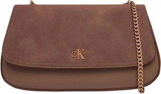 Calvin Klein Femme, Sacs, Brun, Taille: ONE Size Conv Chain Brushed Medium Bag