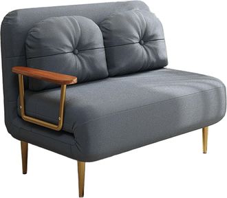 Generic Queen Size Pull-out Couch Bed, Removable & Washable Velvet Sofa Chair, Convertible 6-Position Adjustable Backrest, Foldable Guest Bed for Living Room,