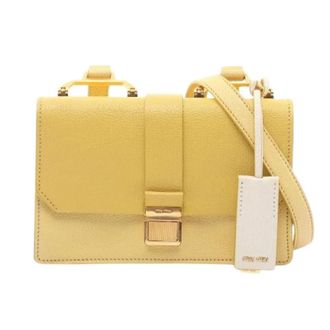 Miu Miu Pre-owned Madras Leder Umh&auml;ngetasche - - Pre-owned - Damen - Gelb - ONE SIZE