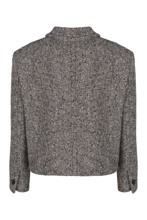 Gucci Womens Double Wool And Cotton Moulin&eacute; Jacket Grey