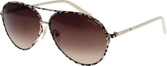 Guess Femme, Accessoires, Jaune, Taille: ONE Size Cr&egrave;me Aviateur Lunettes de Soleil Femme D&eacute;grad&eacute; Marron