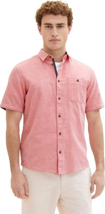 Tom Tailor Herren 1036213 Hemd, 32167 - Red Herringbone Structure, XXL