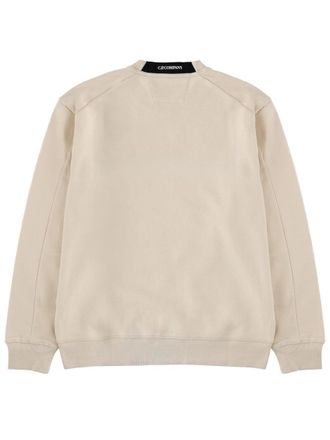 C.P. Company Logo Patch Cotton Sweatshirt - Ivory