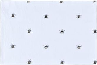 Sleepdown Bumble Bee Platzdeckchen, Bedruckt, ideal für Küche, Esstisch, rutschfest, waschbar, hitzebeständig, 4 Stück, Weiß