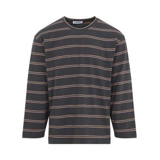 Jil Sander Gestreiftes Langarmshirt - - Tops - Herren - Schwarzk - L