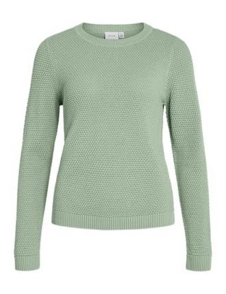 Vila Vila O-Neck Knit Top Vidalo Haut tricot&eacute; &agrave; col Rond L/S Noos, Vert fum&eacute;, L Femme