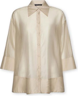 Elena Miro Femme, Blouses et Chemises, Beige, Taille: 44 FR Chemise en organza